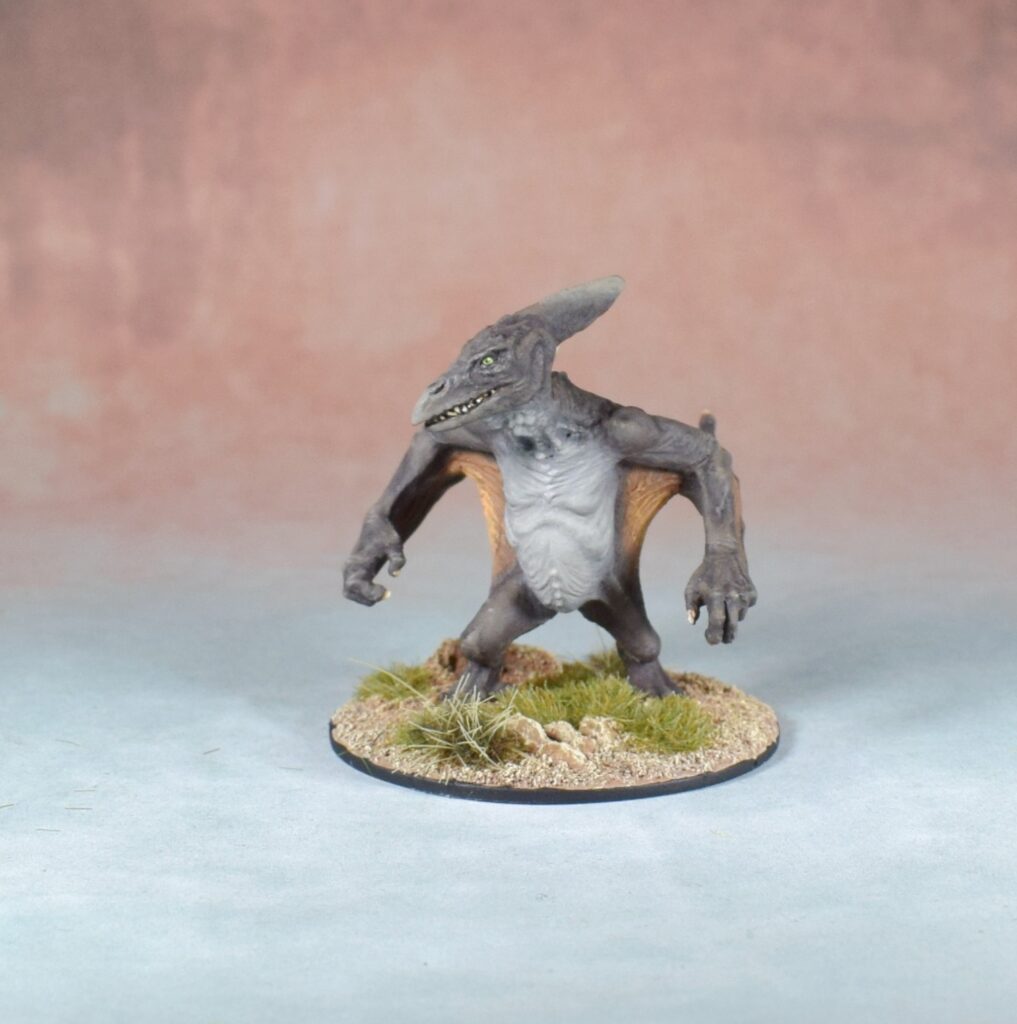Pterro Men prowling pose front painted by Andrew Taylor