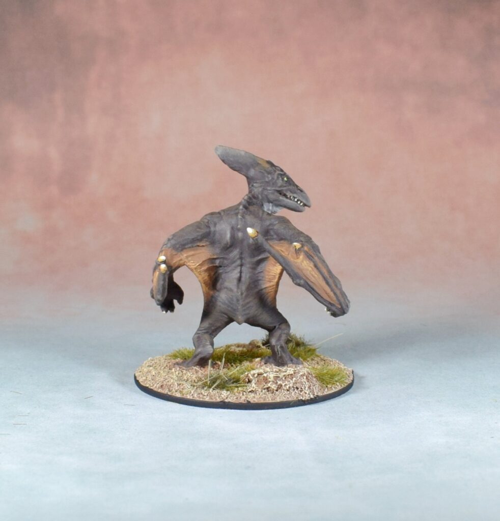 Pterro Men prowling pose rear painted by Andrew Taylor